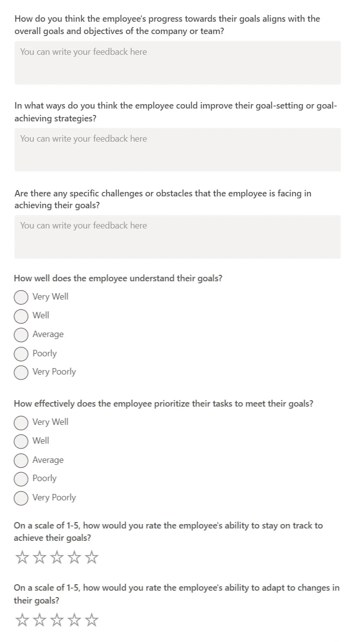 Teamflect: Goal-Oriented Feedback Template
